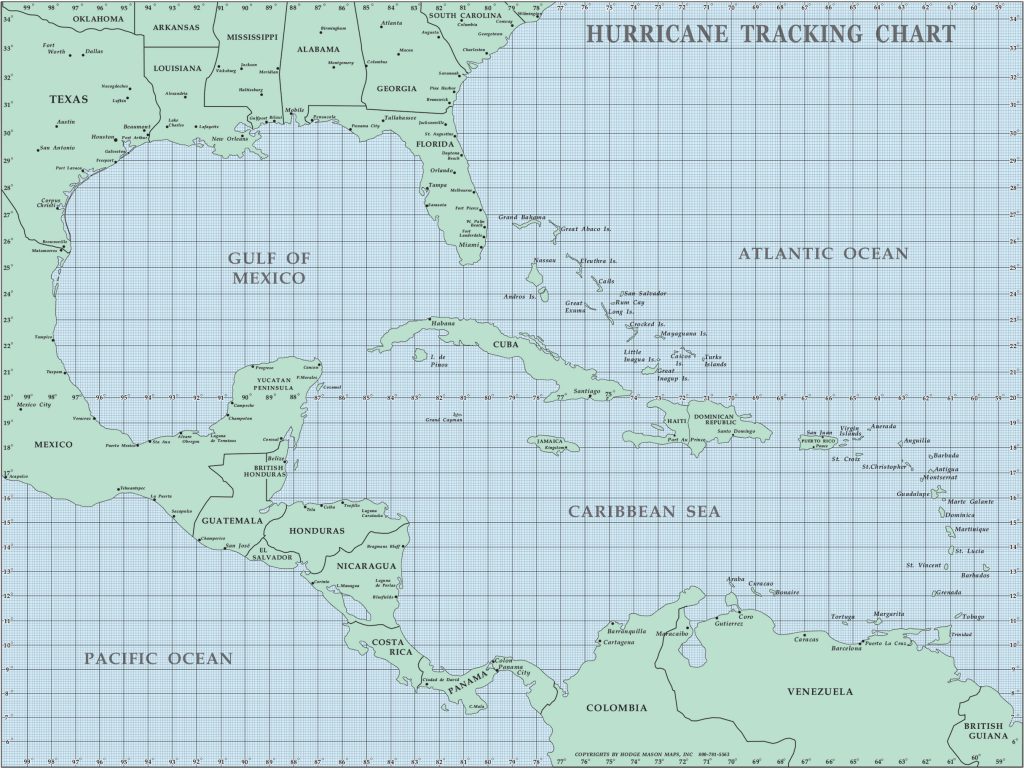Atlantic Hurricane Tracking Chart - Mason Maps